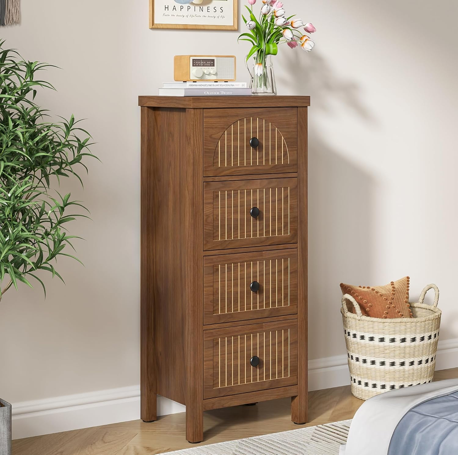 4 Drawer Dresser for Bedroom 36.81''Tall Modern Chest of Drawers with ...