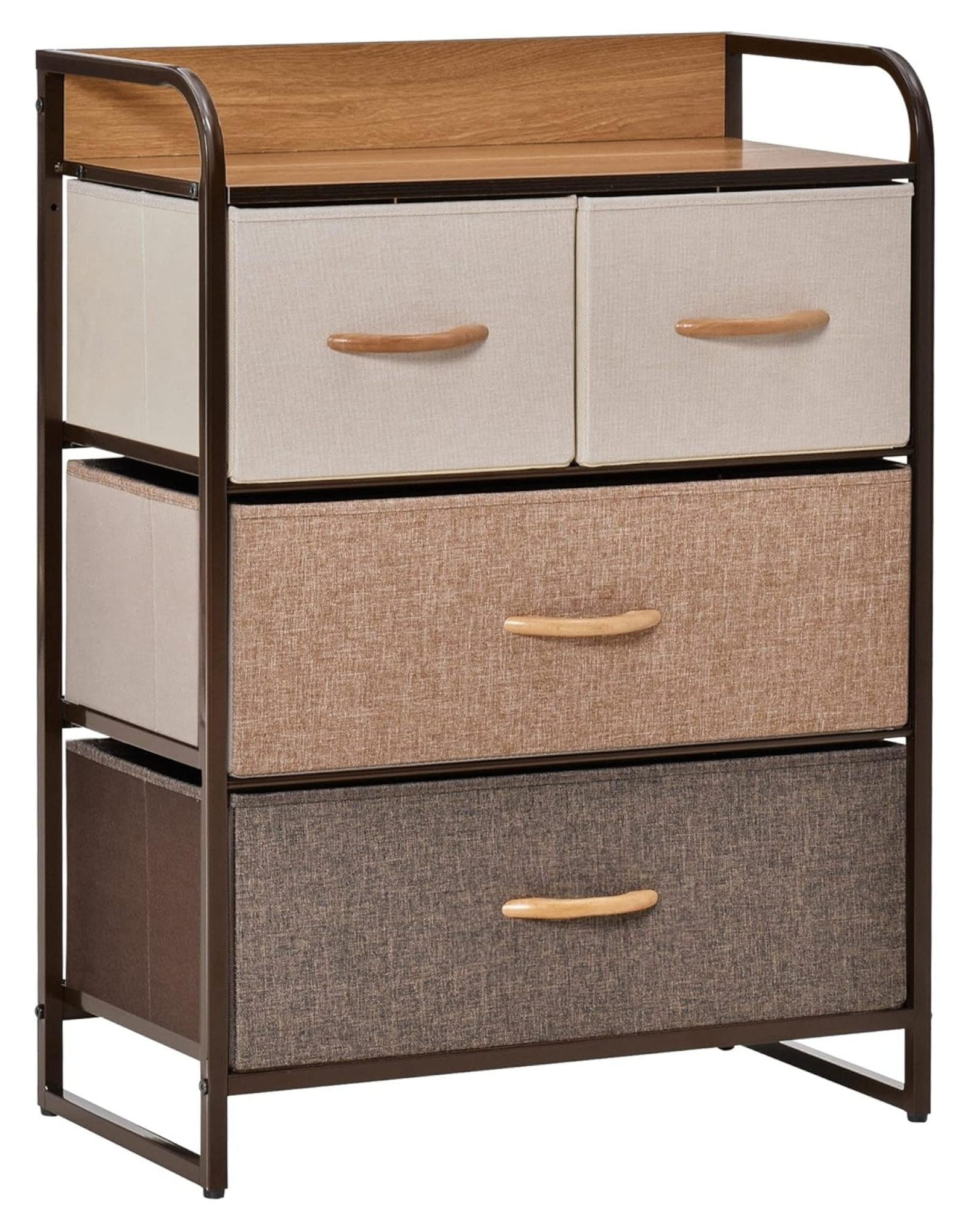4-Drawer Dresser, Fabric Chest of Drawers, 3-Tier Storage Tower with ...