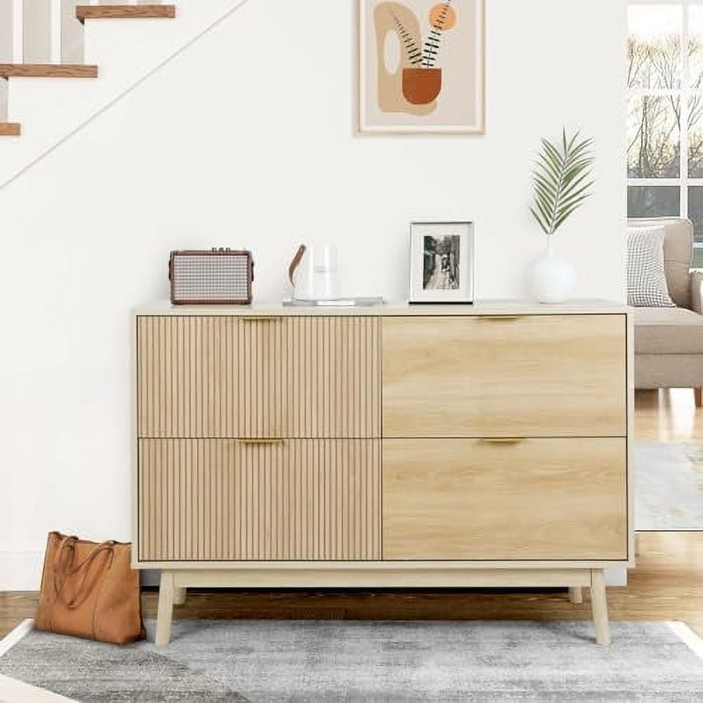 4 Drawer Dresser, Modern Closet Dressers with Wide Drawers, Farmhouse ...