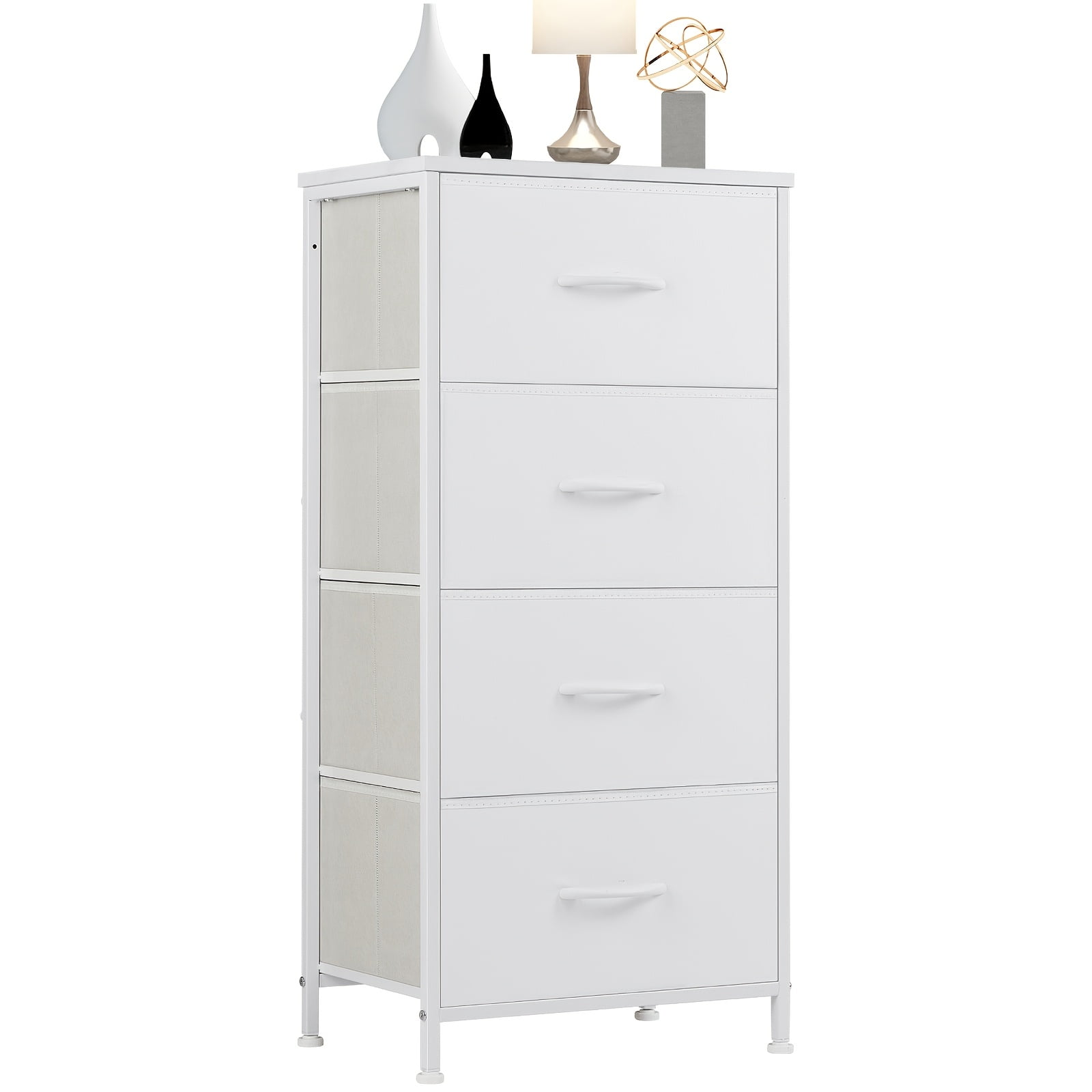 4 Drawer Dresser Organizer Storage Drawers, Chest Of Drawers with ...