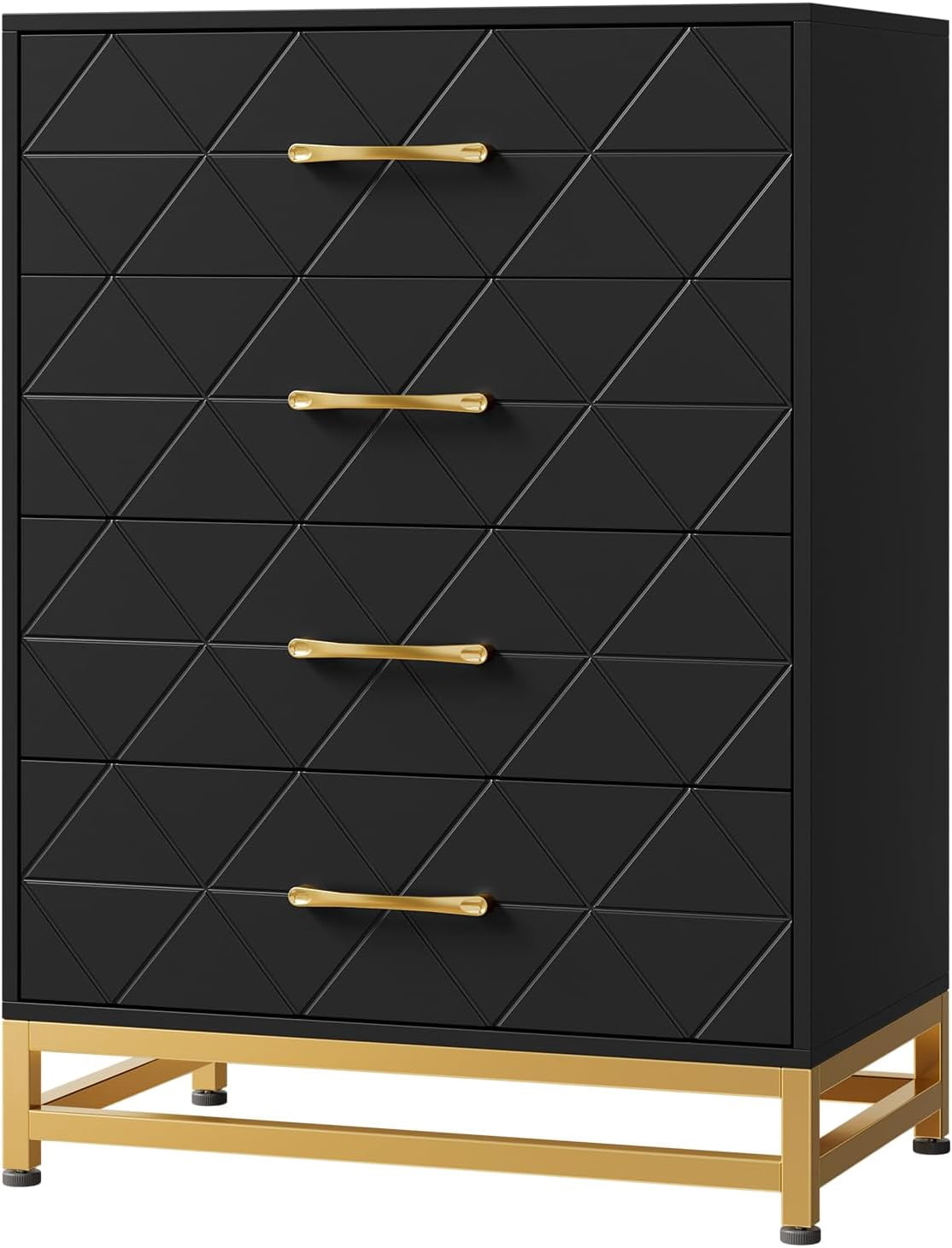 4 Drawer Dresser, Wooden Chest of Drawers, Modern Storage Tower with ...