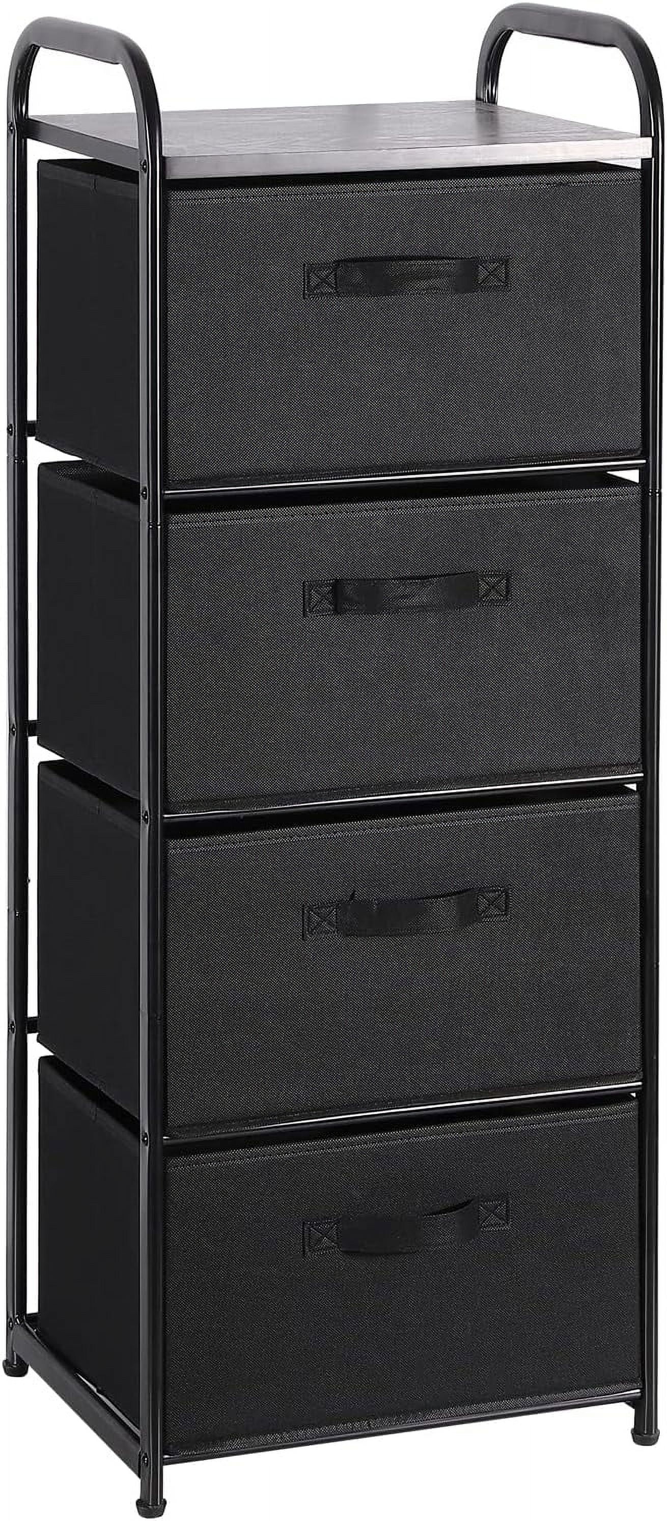 4 Drawer Fabric Dresser Tall Storage Tower, Dresser Chest with ...