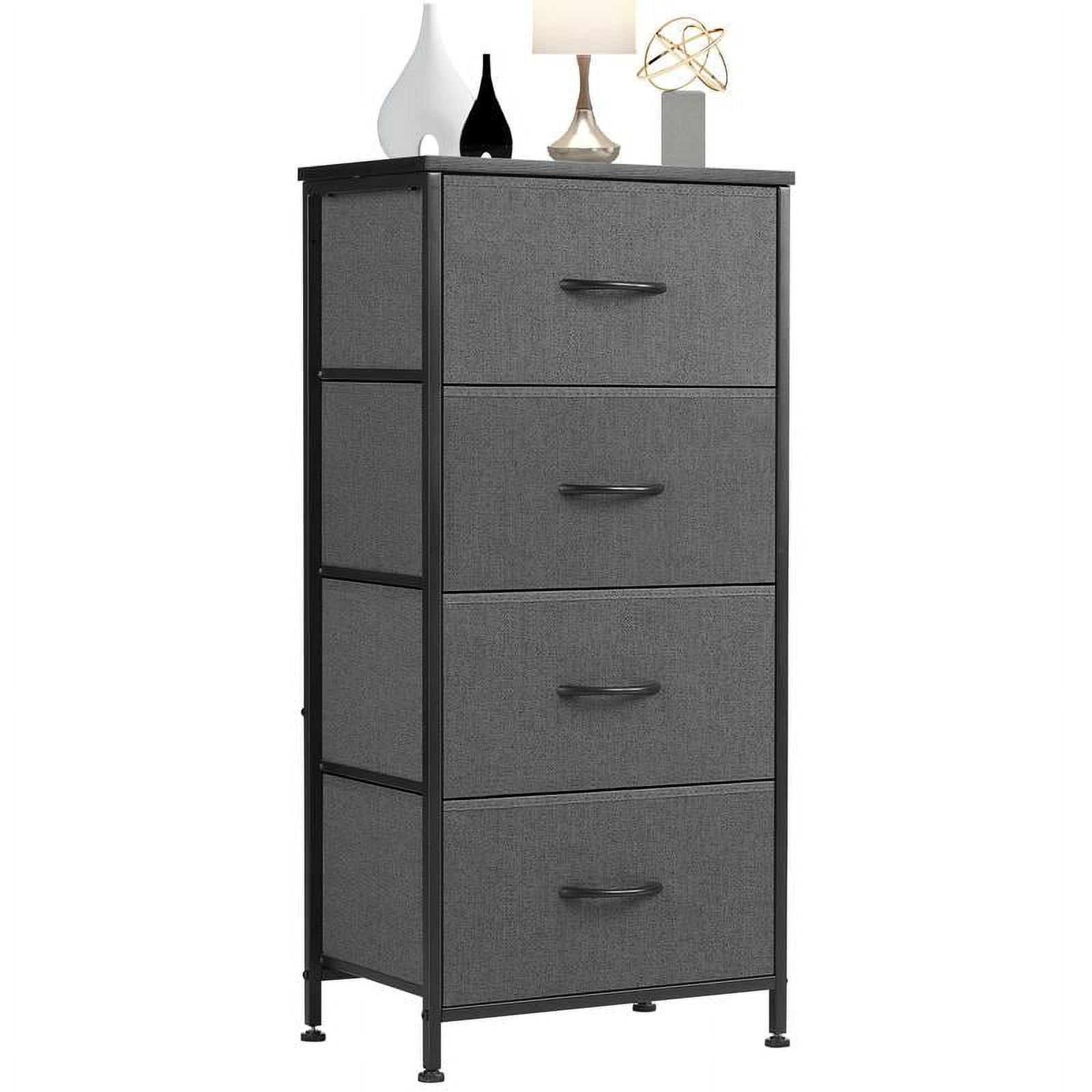 4-Drawer Fabric Storage Cabinet - Dresser with Wooden Top for Bedroom ...