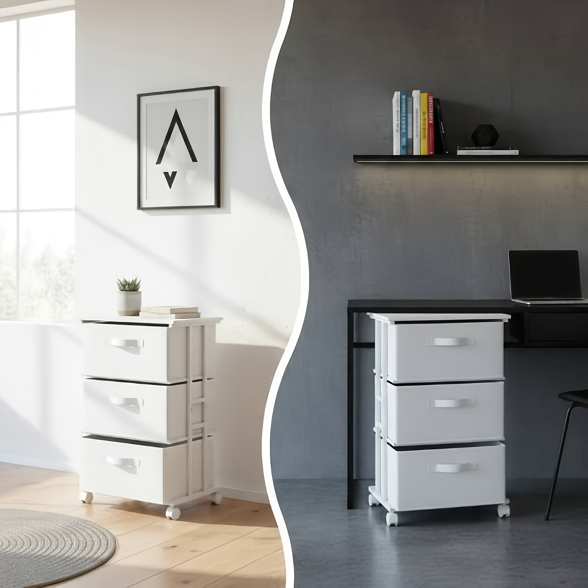 4 Drawer Fabric Storage Chest with Steel Frame & Wood Top, Closet ...