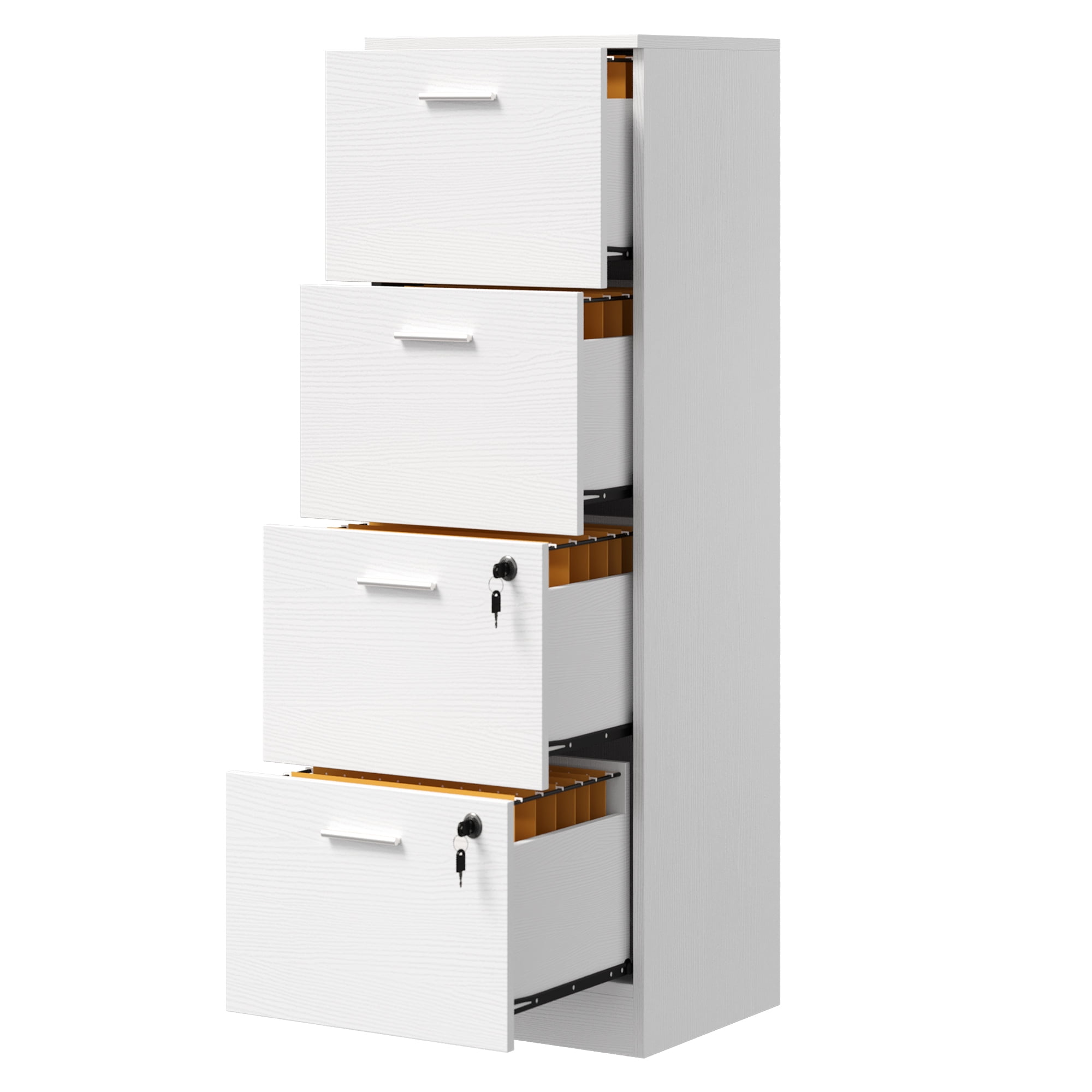 4-Drawer File Cabinet with Lock, 15.86" Deep Vertical Filing Cabinet ...