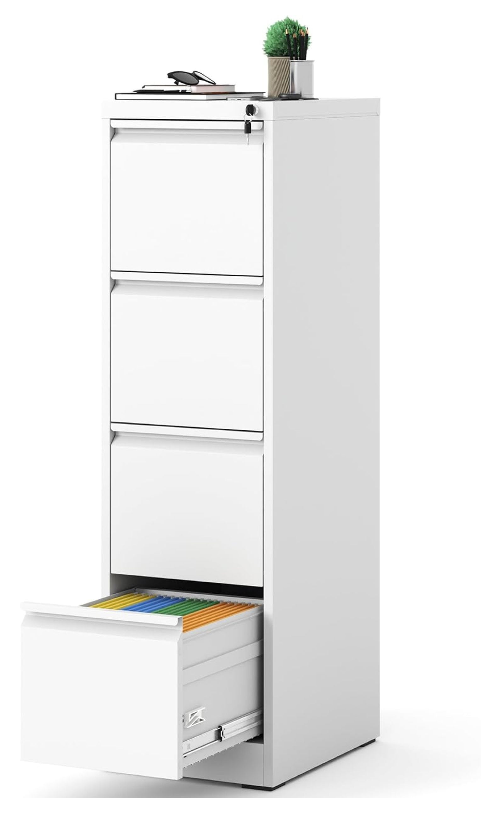 4 Drawer File Cabinet with Lock, Metal Filing Cabinet for Home Office ...