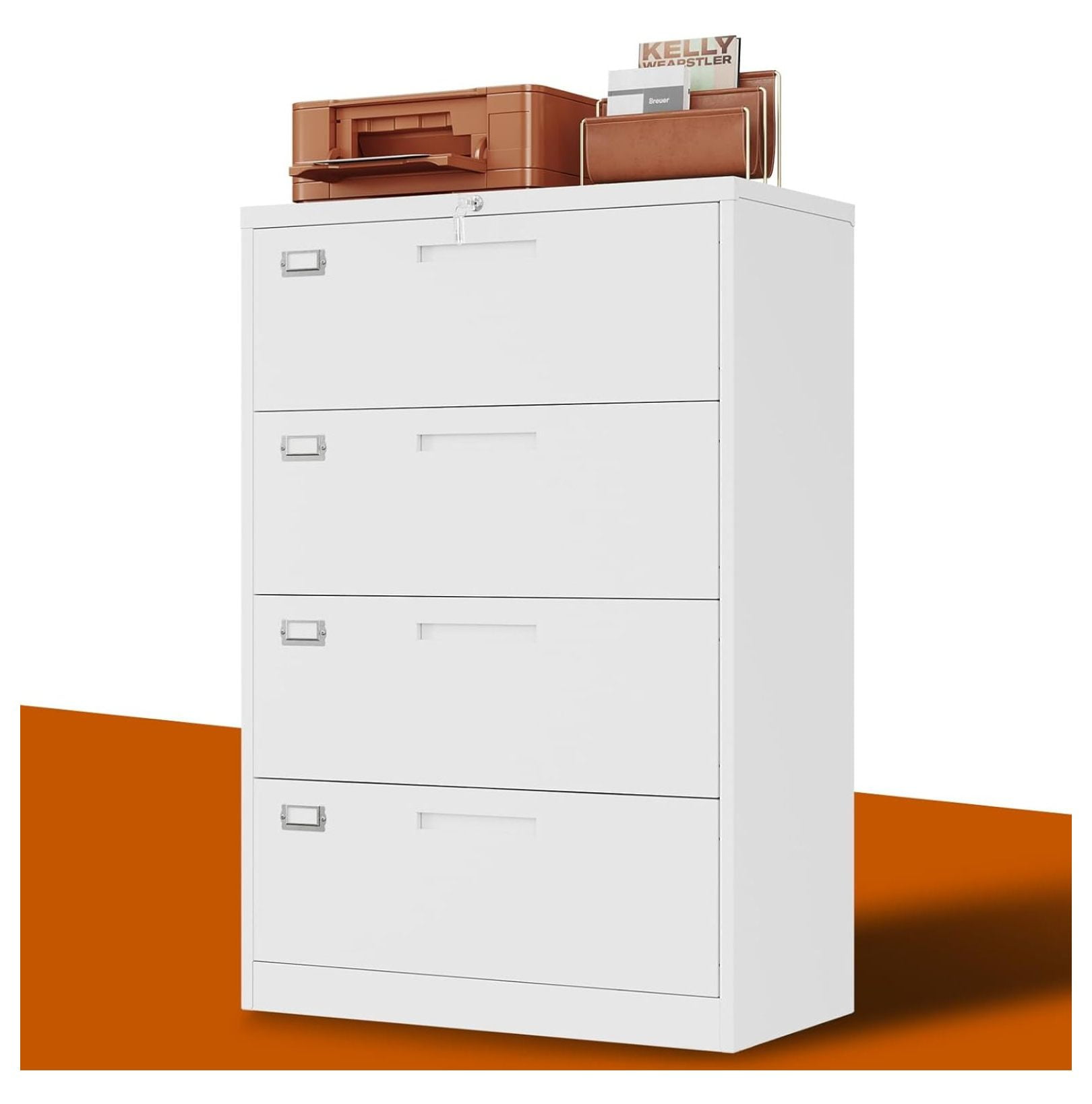 4 Drawer File Cabinet with Lock Metal Lateral File Storage Cabinet ...