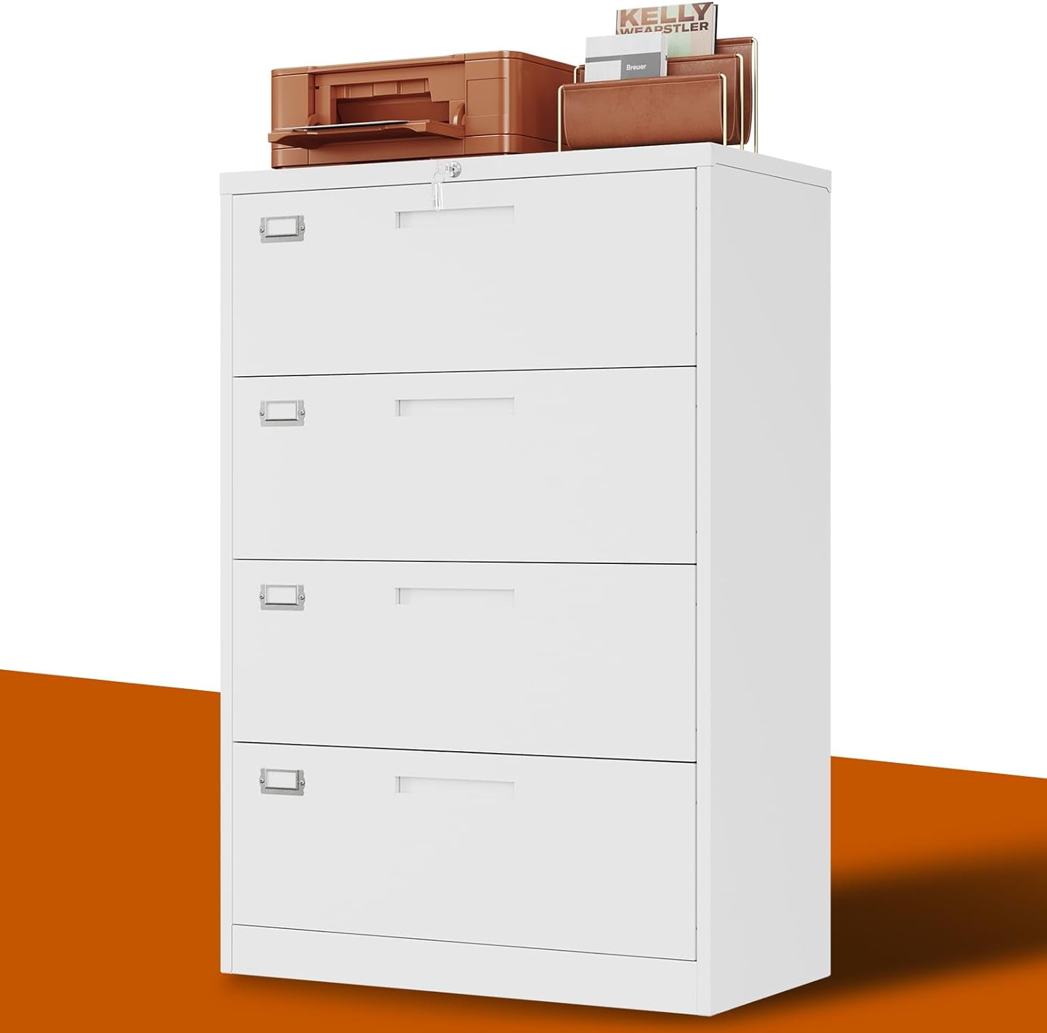 4 Drawer File Cabinet with Lock Metal Lateral File Storage Cabinet ...