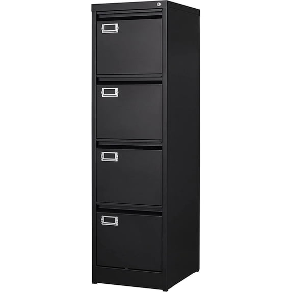 4 Drawer File Cabinet with Lock Metal Vertical File Cabinet Office Home ...