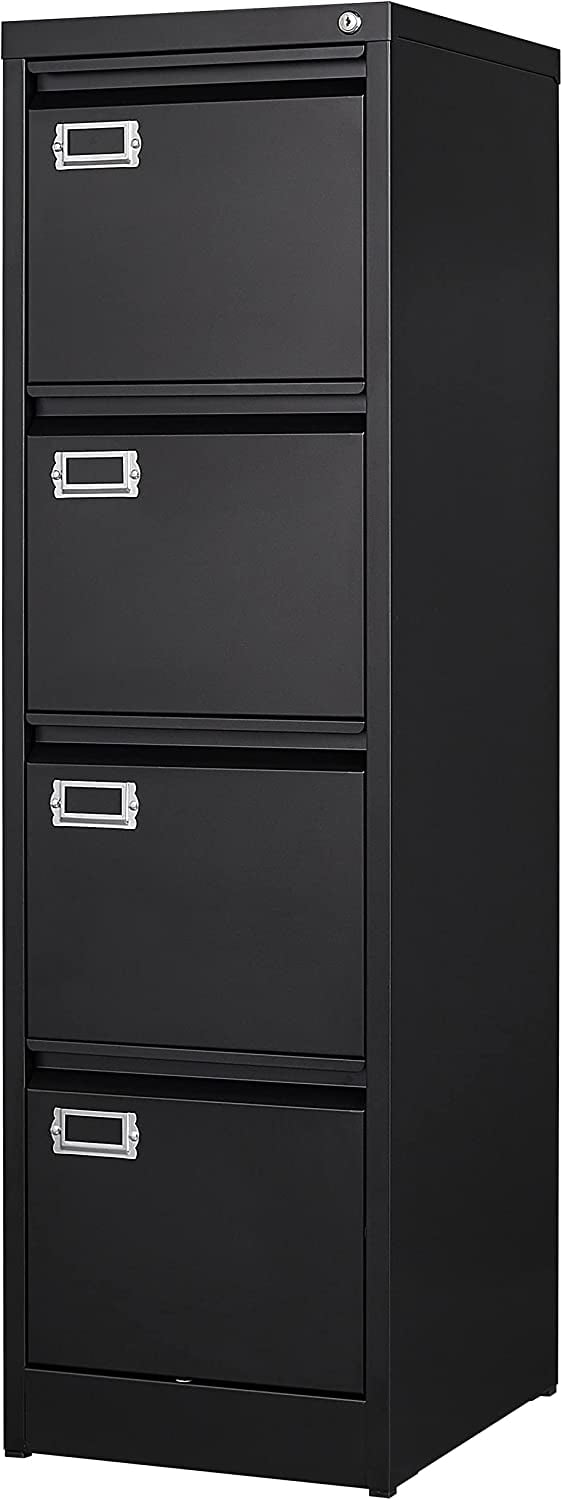 4 Drawer File Cabinet with Lock Metal Vertical File Cabinet Office Home ...