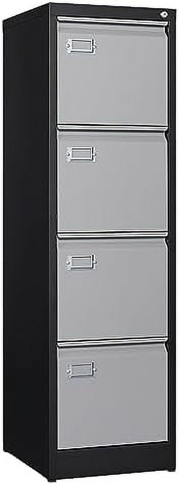 4 Drawer File Cabinet with Lock Metal Vertical Filing Cabinet Office ...