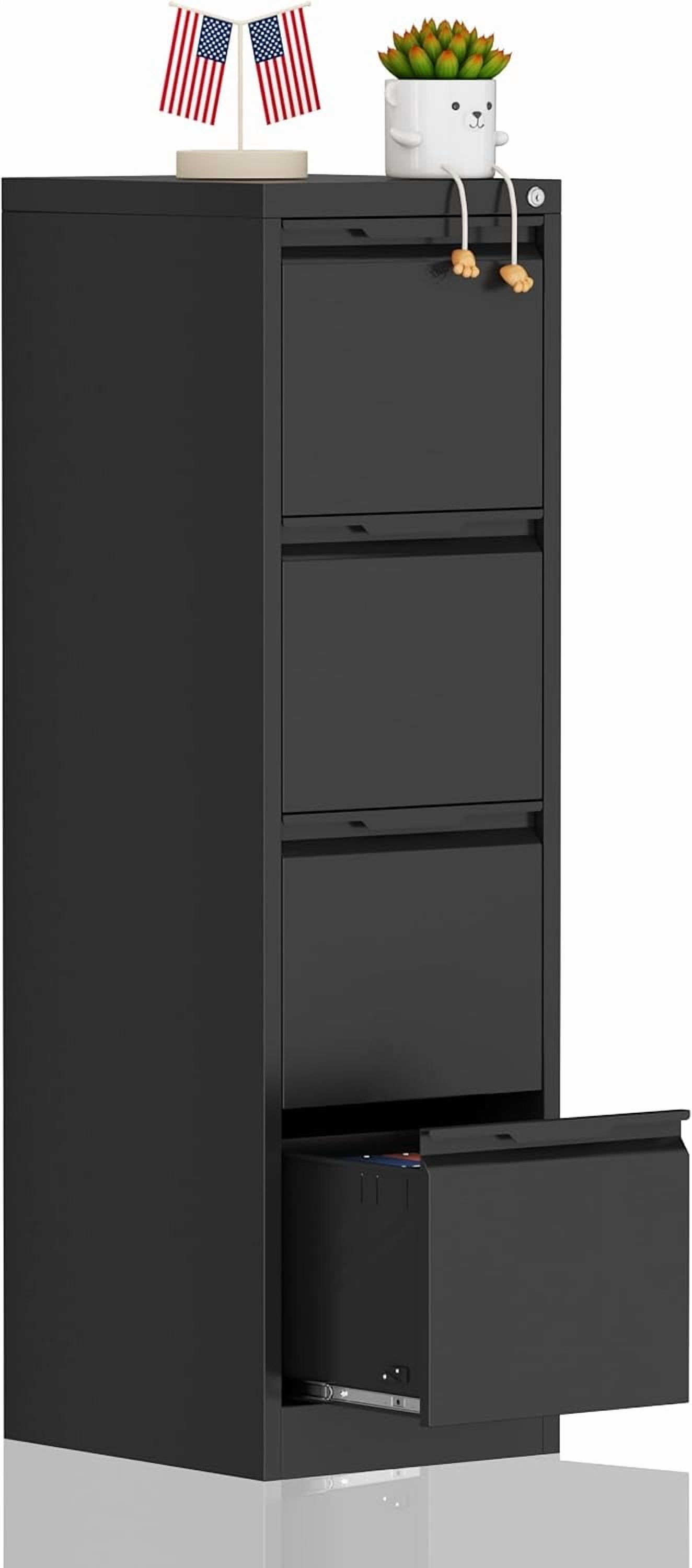 4-Drawer File Cabinet with Lock,Metal Vertical Filing Cabinets for Home ...