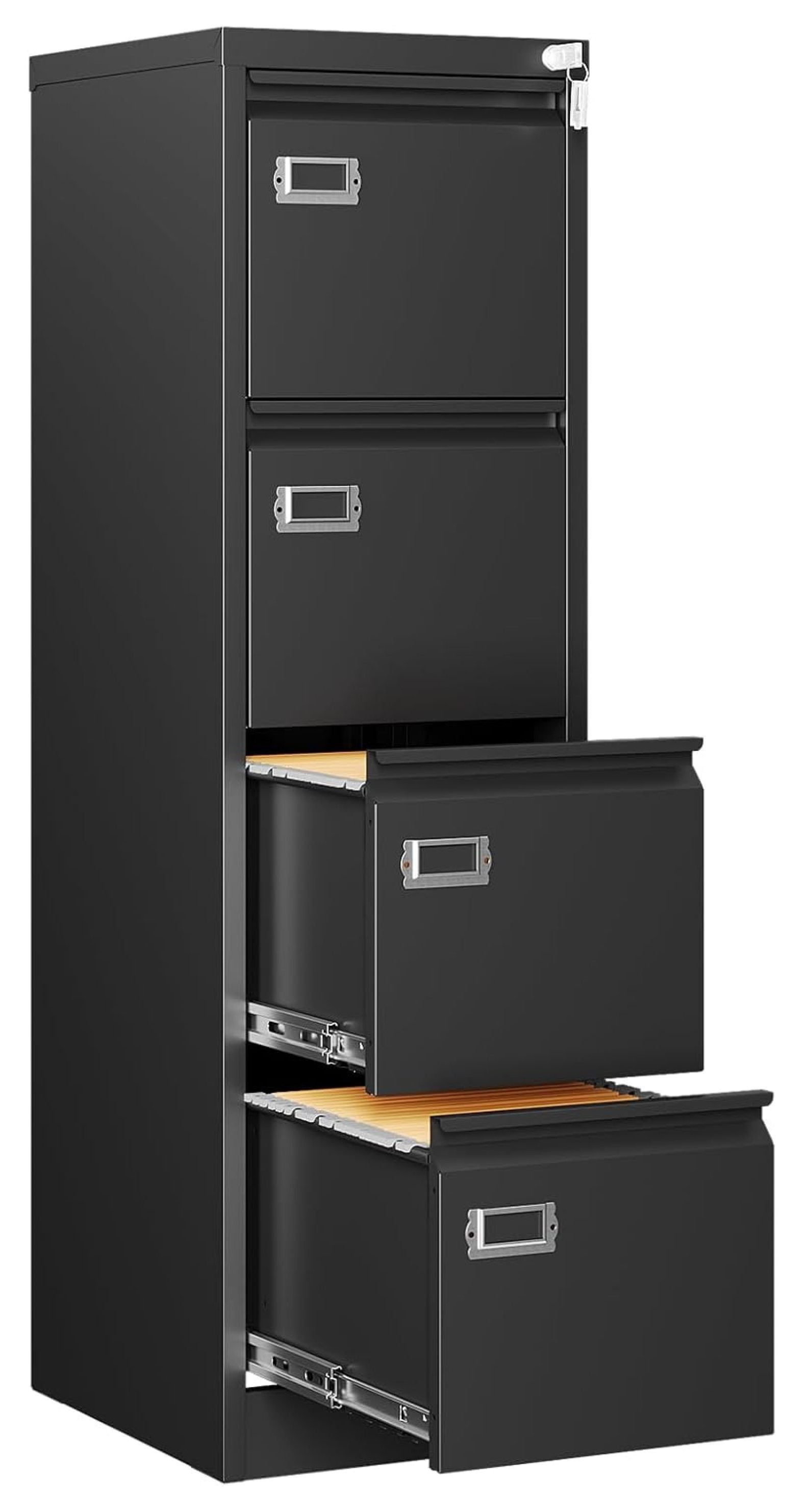 4 Drawer File Cabinet with Lock,Vertical Filing Cabinet for Home Office,Metal File Cabinets with ...
