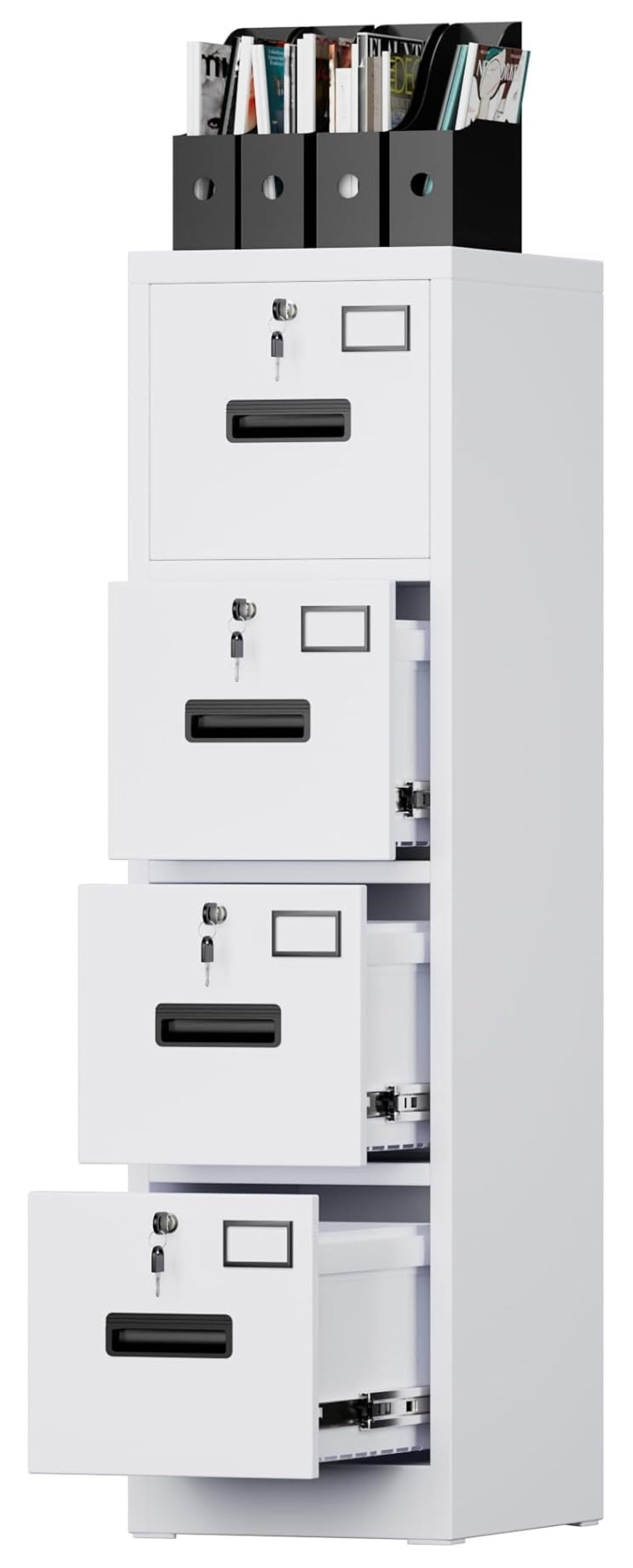 4 Drawer File Cabinet Metal - Lockable Filing Cabinet for Home Office ...