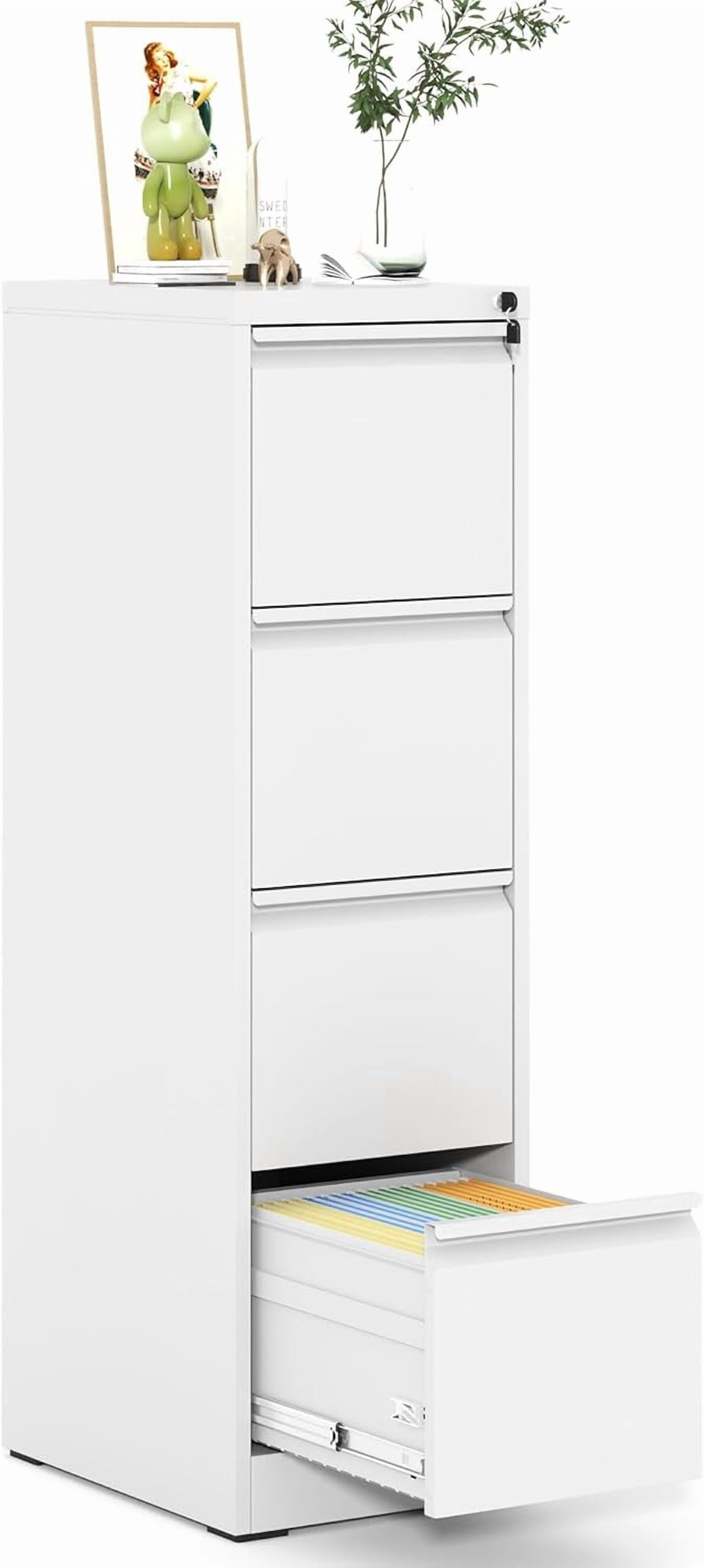 4 Drawer File Cabinet, Metal Vertical Filing Cabinet for Home Office ...