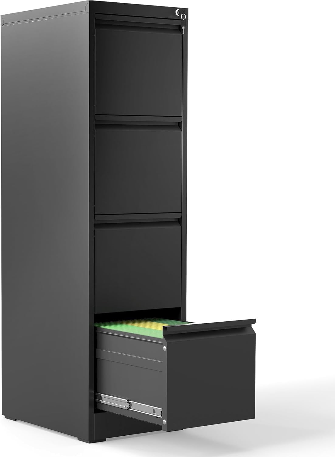 4 Drawer File Cabinet, Vertical File Cabinets with Lock for Home Office ...