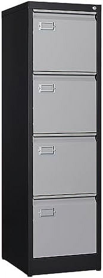 4 Drawer File Cabinet, Vertical Filing Cabinets with Lock, Metal File ...