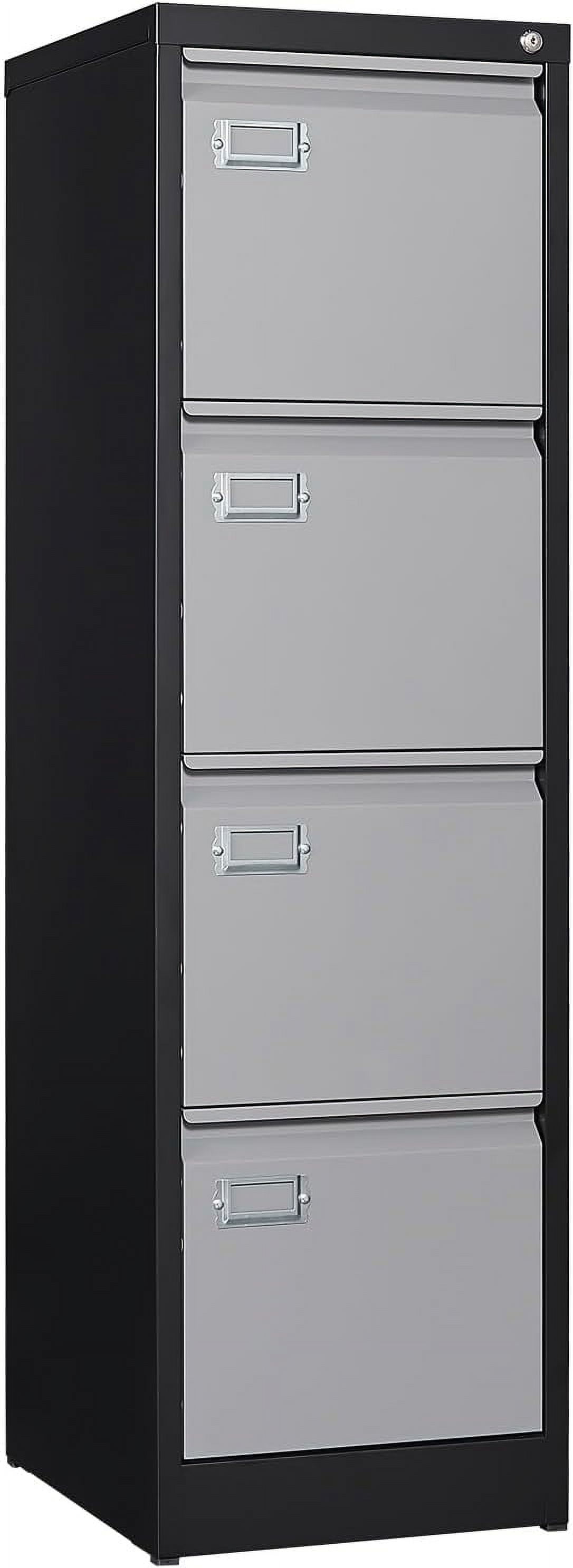 4 Drawer File Cabinet, Vertical Filing Cabinets with Lock, Metal File ...