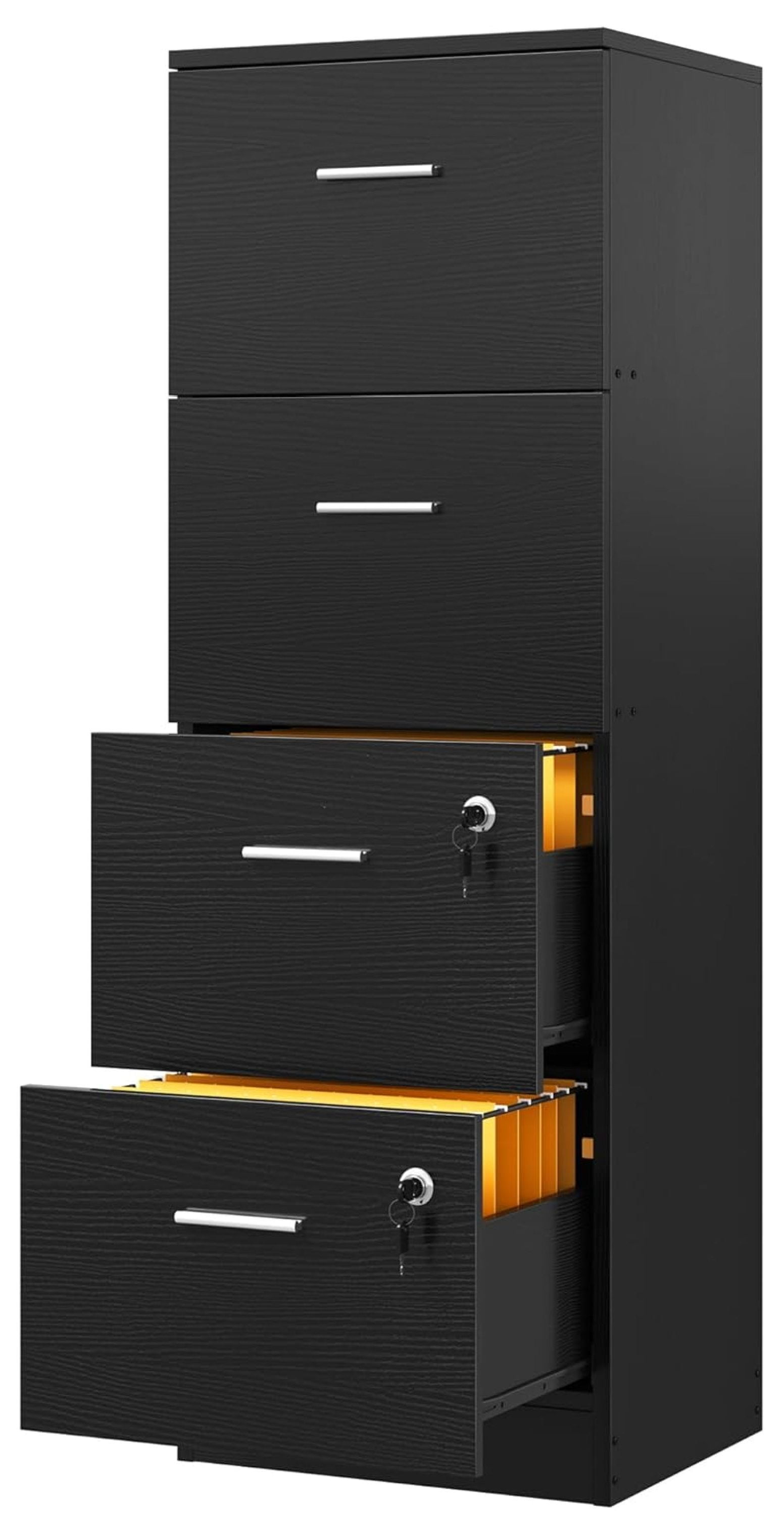 4-Drawer File Cabinet with Lock, Filing Cabinet for Letter A4-Sized ...