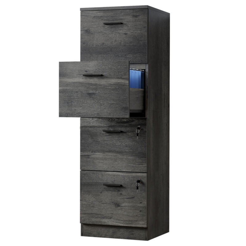 4-Drawer File Cabinet with Lock, Filing Cabinet for Letter A4-Sized ...