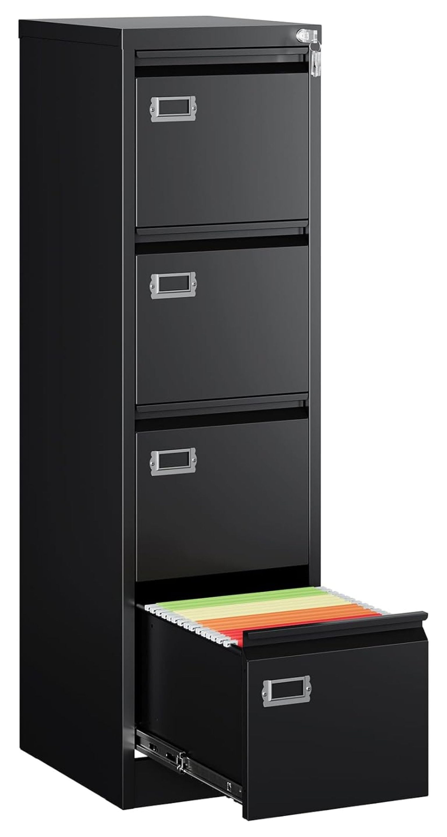 4 Drawer Filing Cabinets with Lock, Metal File Cabinet with 4 Drawers ...