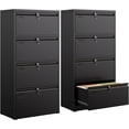 4 Drawer Lateral File Cabinet, Metal Lateral File Cabinets with Lock ...