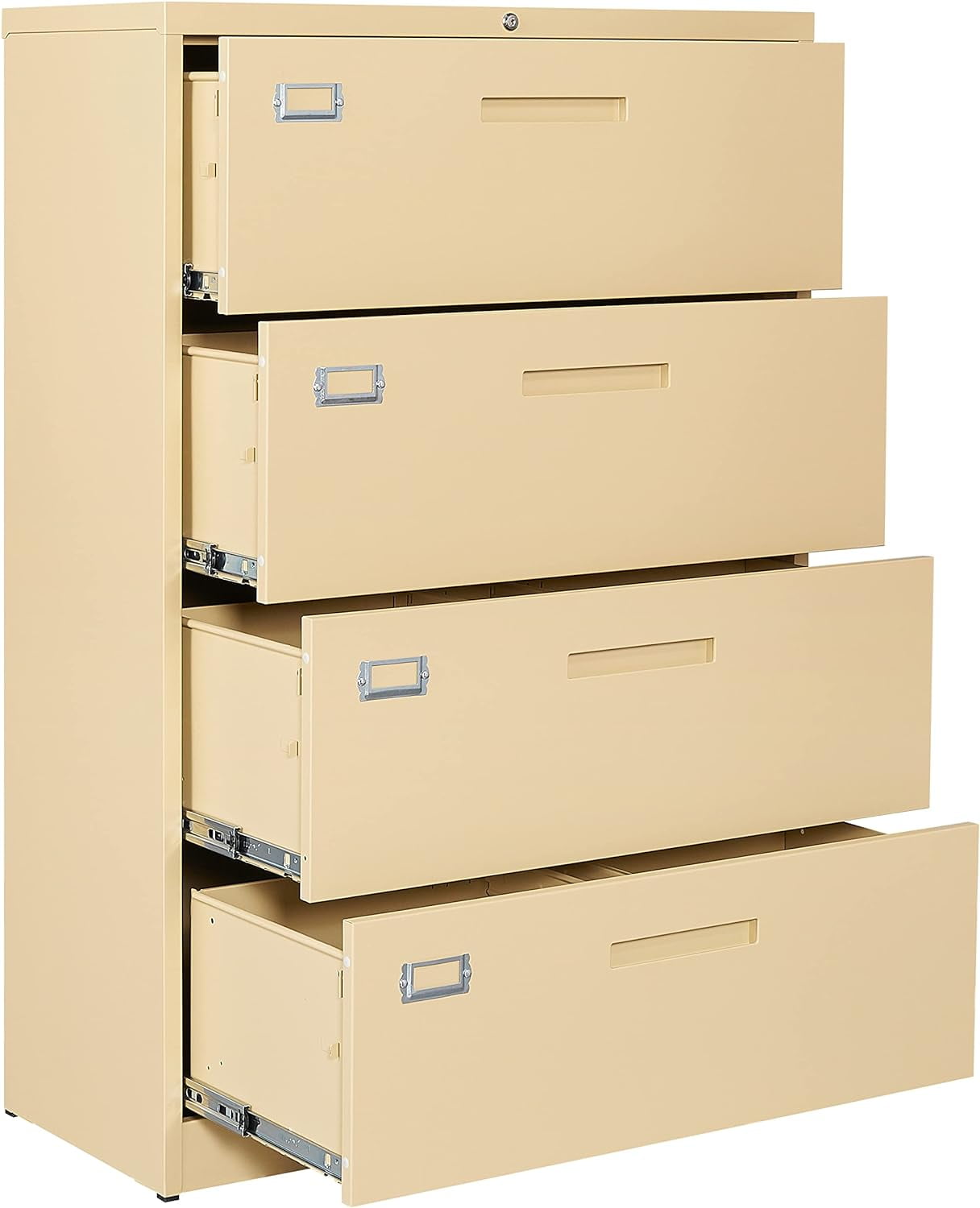 4 Drawer Lateral File Cabinet Metal Wide Filing Storage Cabinet with ...