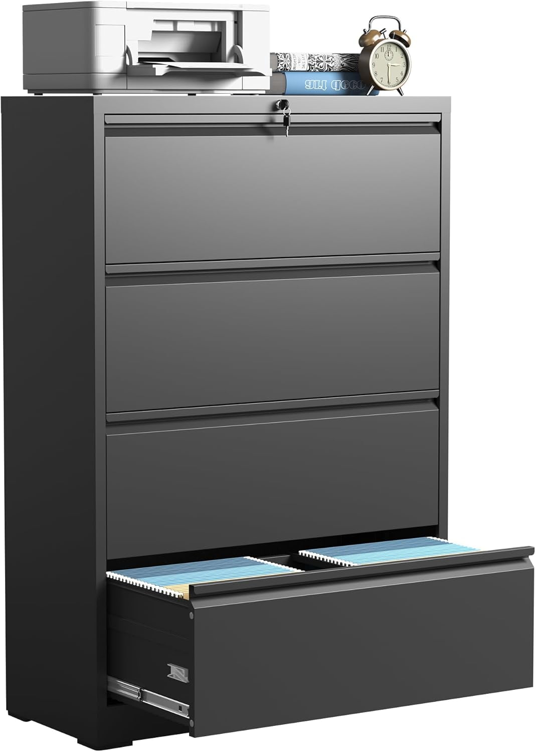 4 Drawer Lateral File Cabinets,Metal Filing Cabinet for Home Office ...