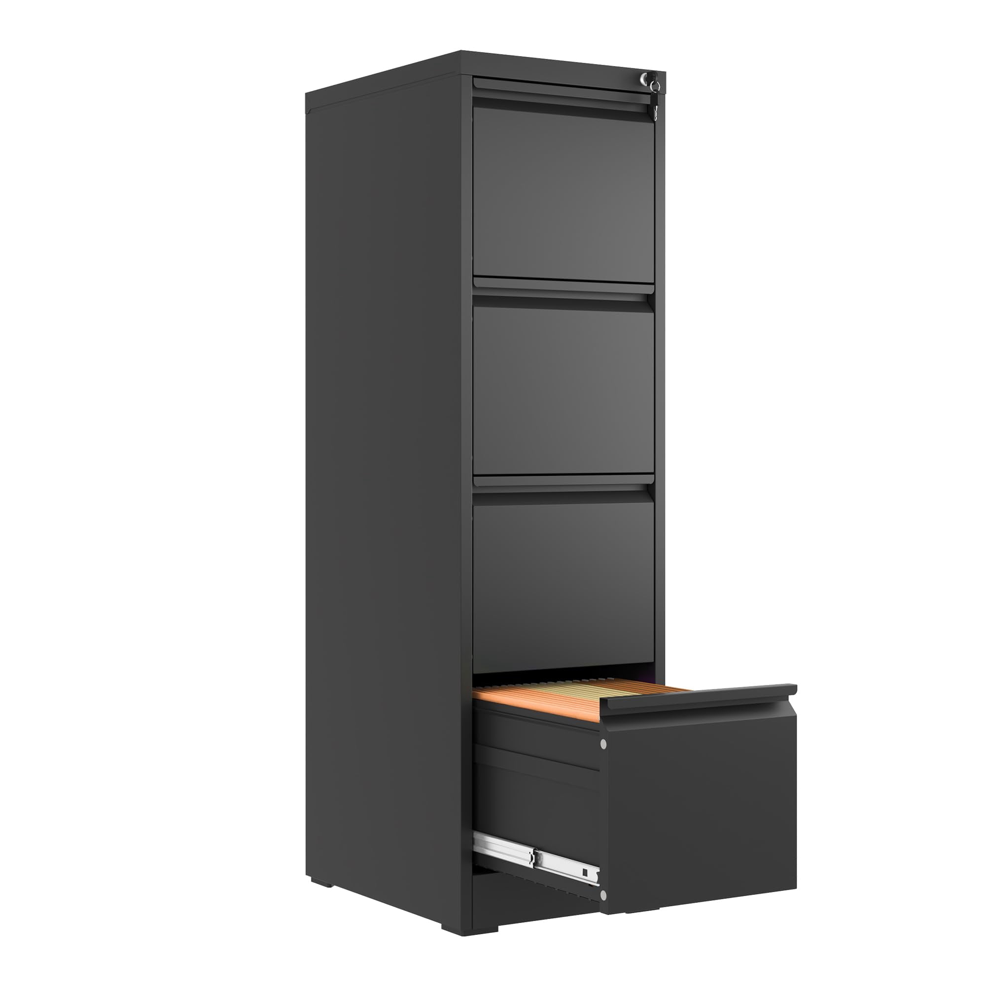 4 Drawer Locking File Cabinet, Metal Vertical Filing Storage for Home ...