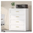 4 Drawer Metal Dresser, Heavy Duty Steel Storage Dresser with Smooth ...