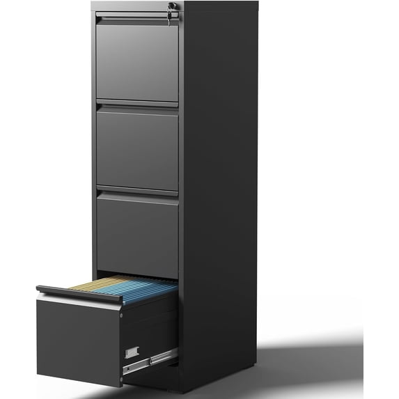 4 Drawer Metal File Cabinet with Lock Heavy Duty Lockable Filing ...