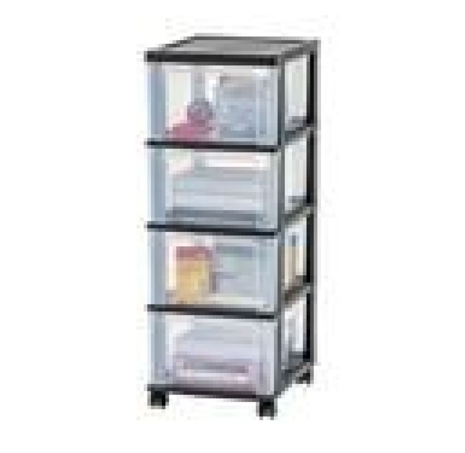 4-Drawer Narrow Plastic Storage Drawer Cart, Black Default - Walmart.com