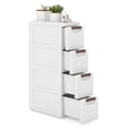 4-Drawer Narrow Storage Cabinet, Slim Rolling Cart, Mobile Plastic Cart ...