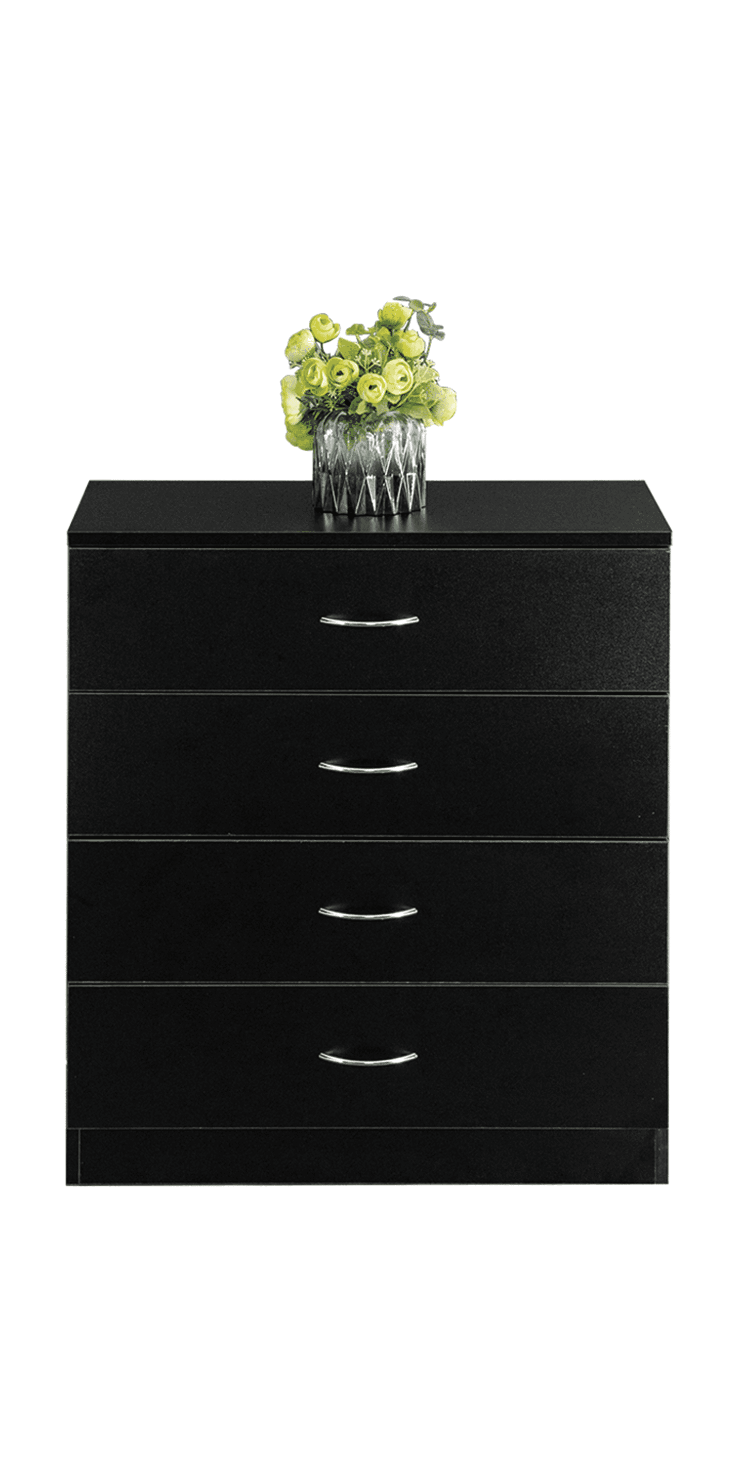 4 Drawer Nightstand, Black Night Stand for Bedroom, Modern 4 Drawer ...