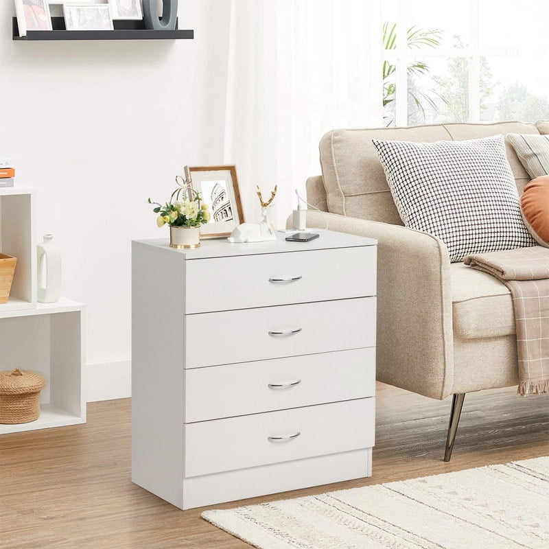 4-Drawer Nightstand Dresser with USB White - Walmart.com