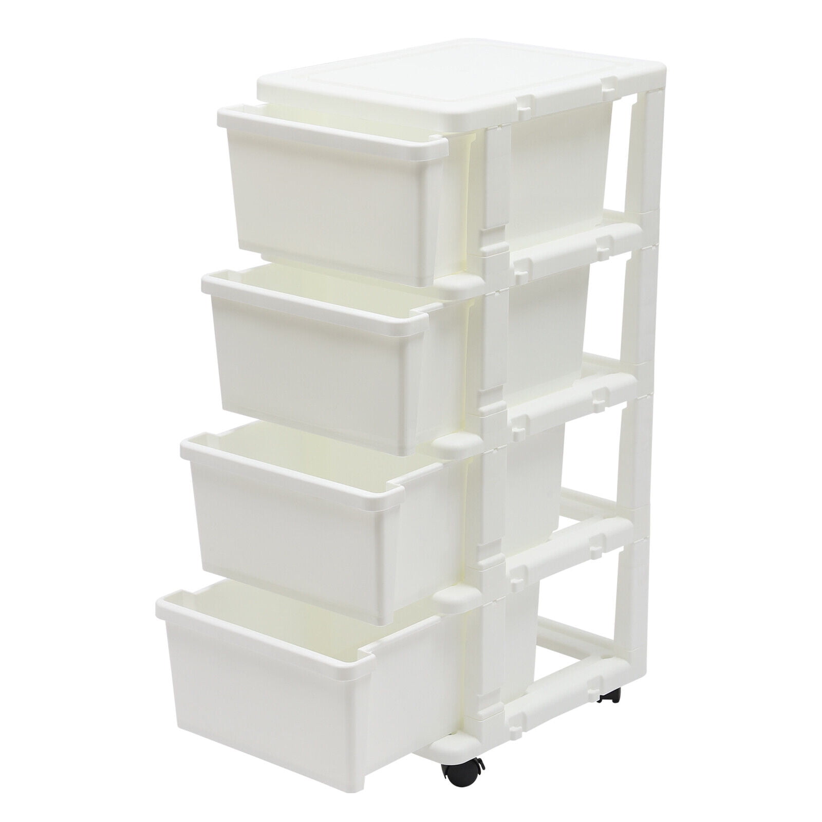 4 Drawer Plastic Storage Organizer Container Floor Mounted Dresser for ...