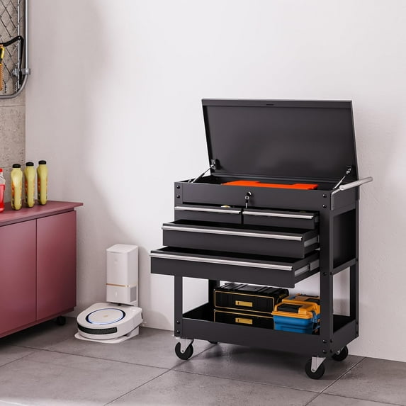 4-Drawer Rolling Tool Chest – Heavy-Duty Powder-Coated Steel Tool Box ...