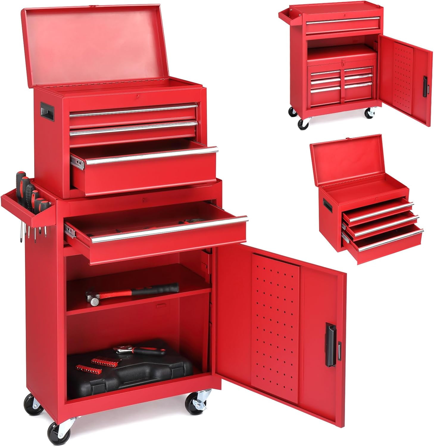 4-Drawer Rolling Tool Chest with Wheels & Lock & Key, Tool Box with ...