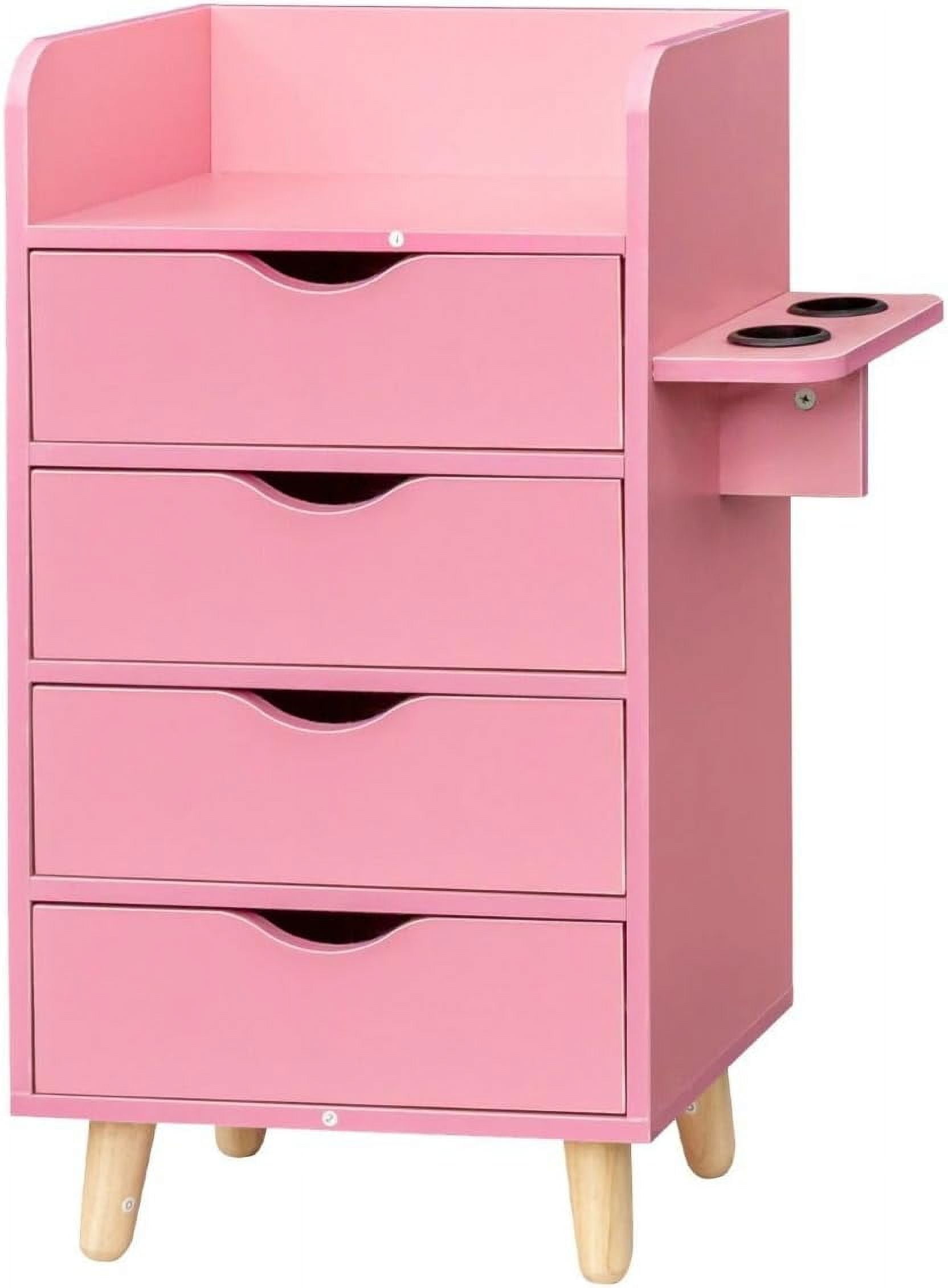 4-Drawer Salon Storage Cabinet, Beauty Barber Salon Styling Station ...
