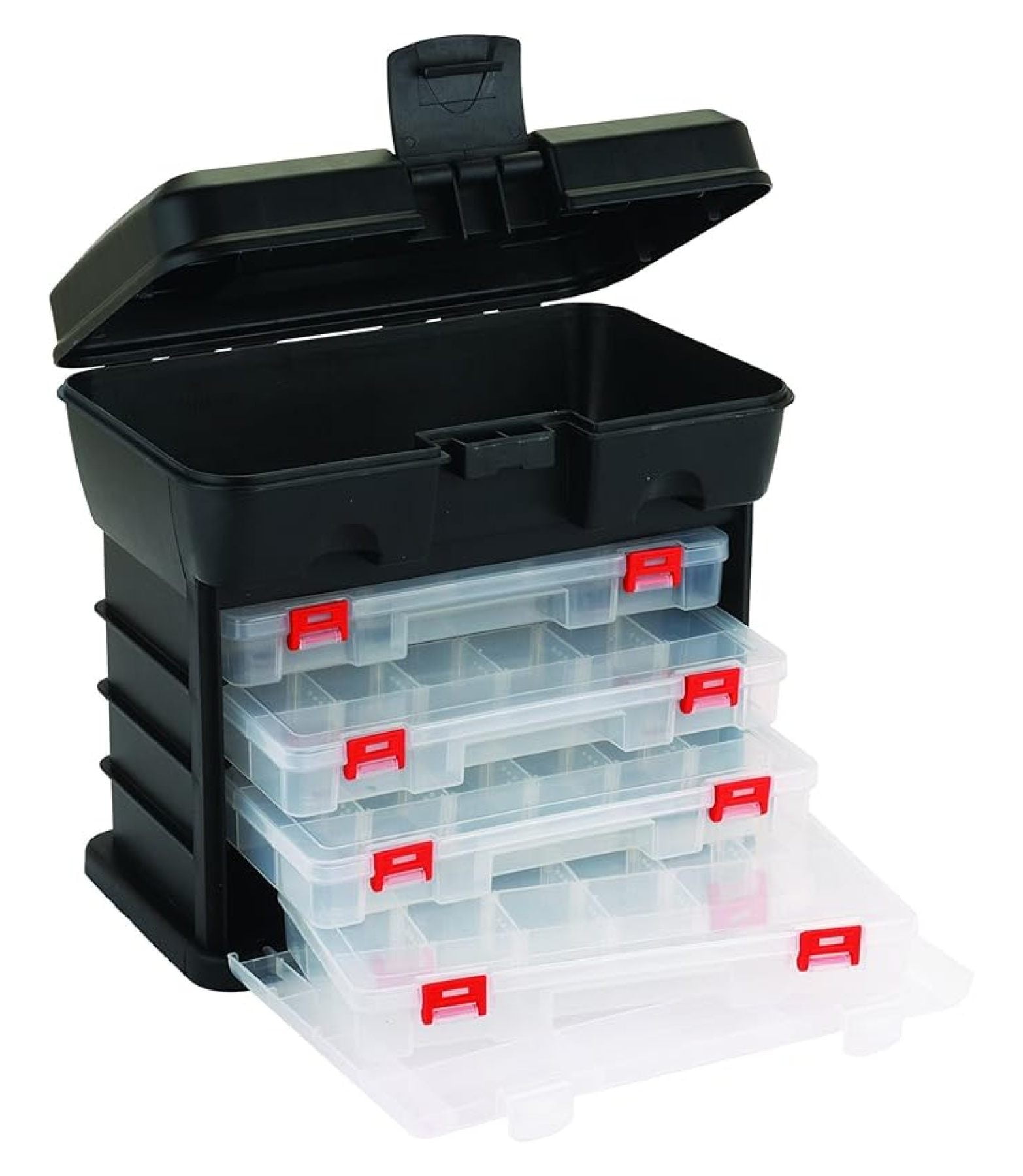 4 Drawer Storage Tower with Open Tray - Woodcraft Portable Organizer ...