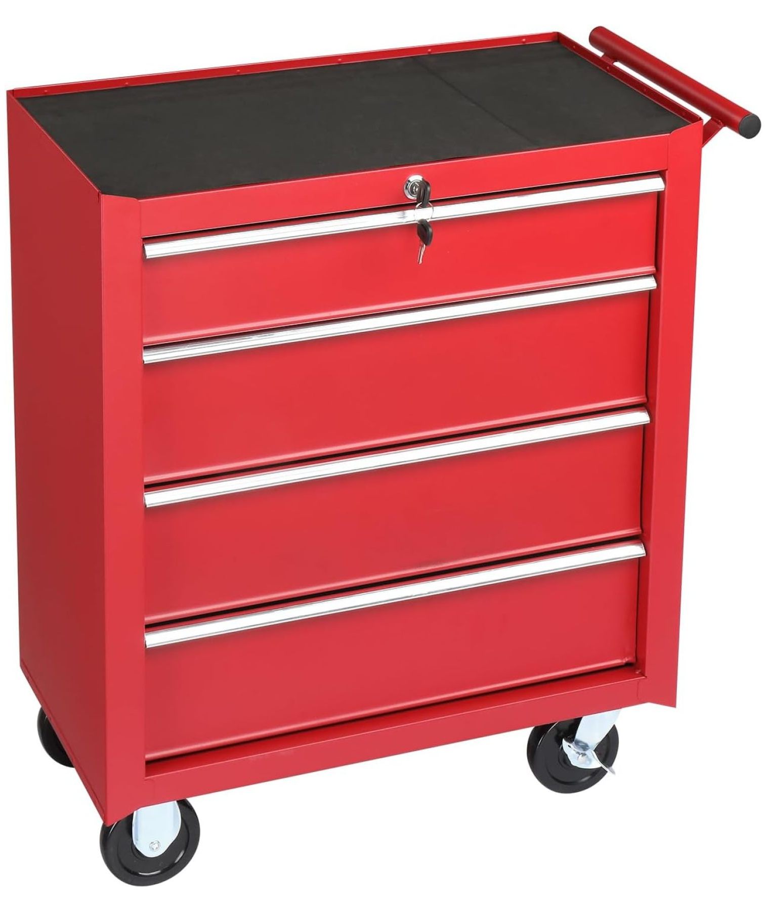 4-Drawer Tool Chest with Wheels & Lock & Key, Heavy Duty Cart Rolling ...