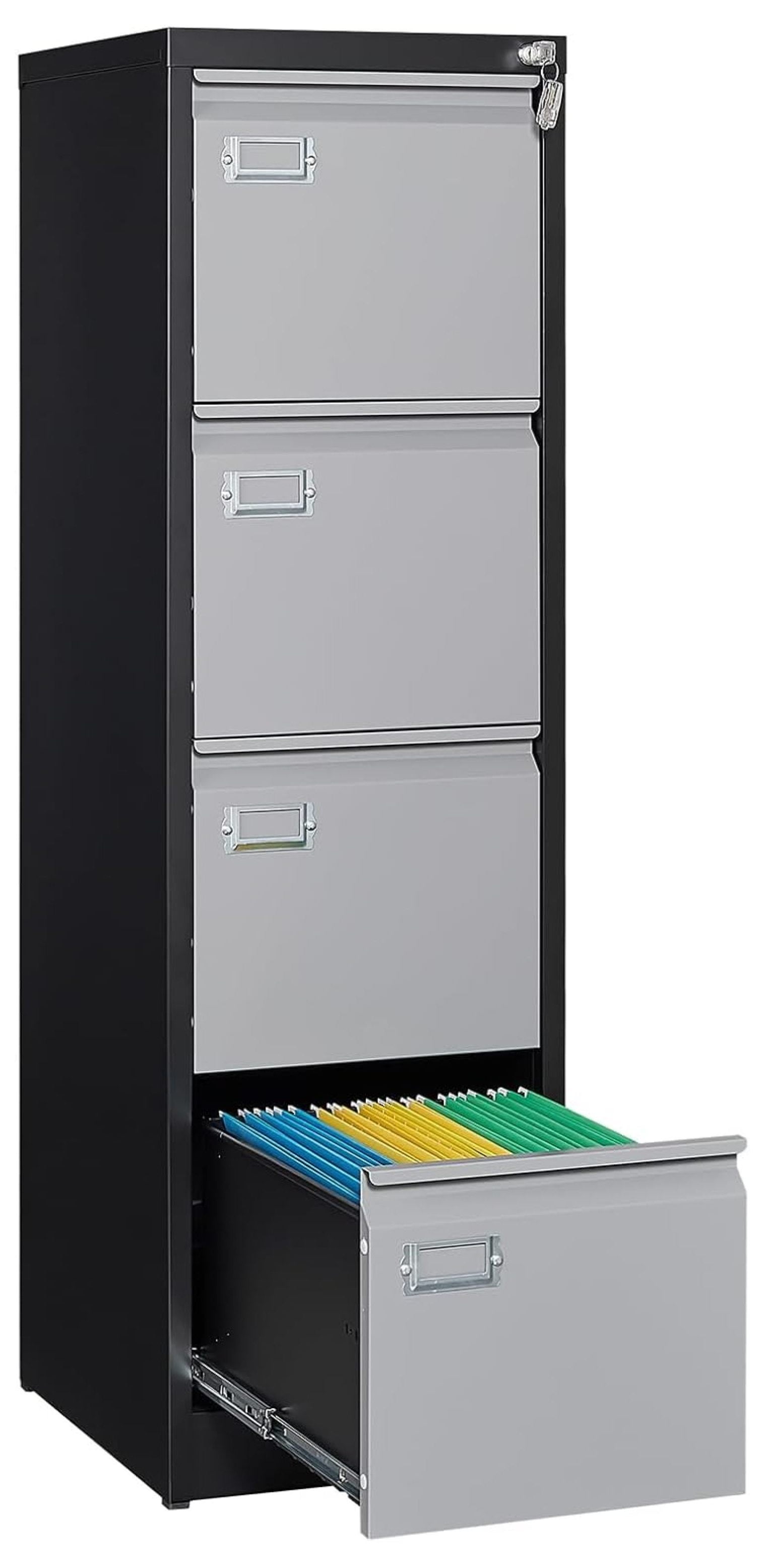 4 Drawer Vertical File Cabinet with Lock,Steel Filing Cabinet, Metal ...