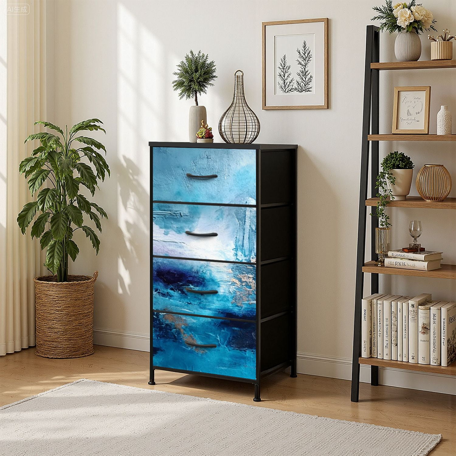 4 Drawer Vertical Storage Dresser Abstract texture Abstract oil canvas ...