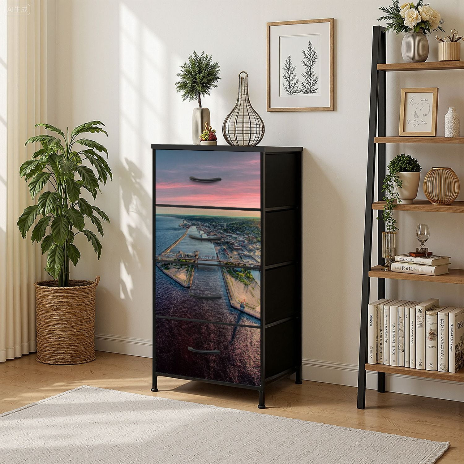 4 Drawer Vertical Storage Dresser Duluth Lift Bridge Piers Sunset ...
