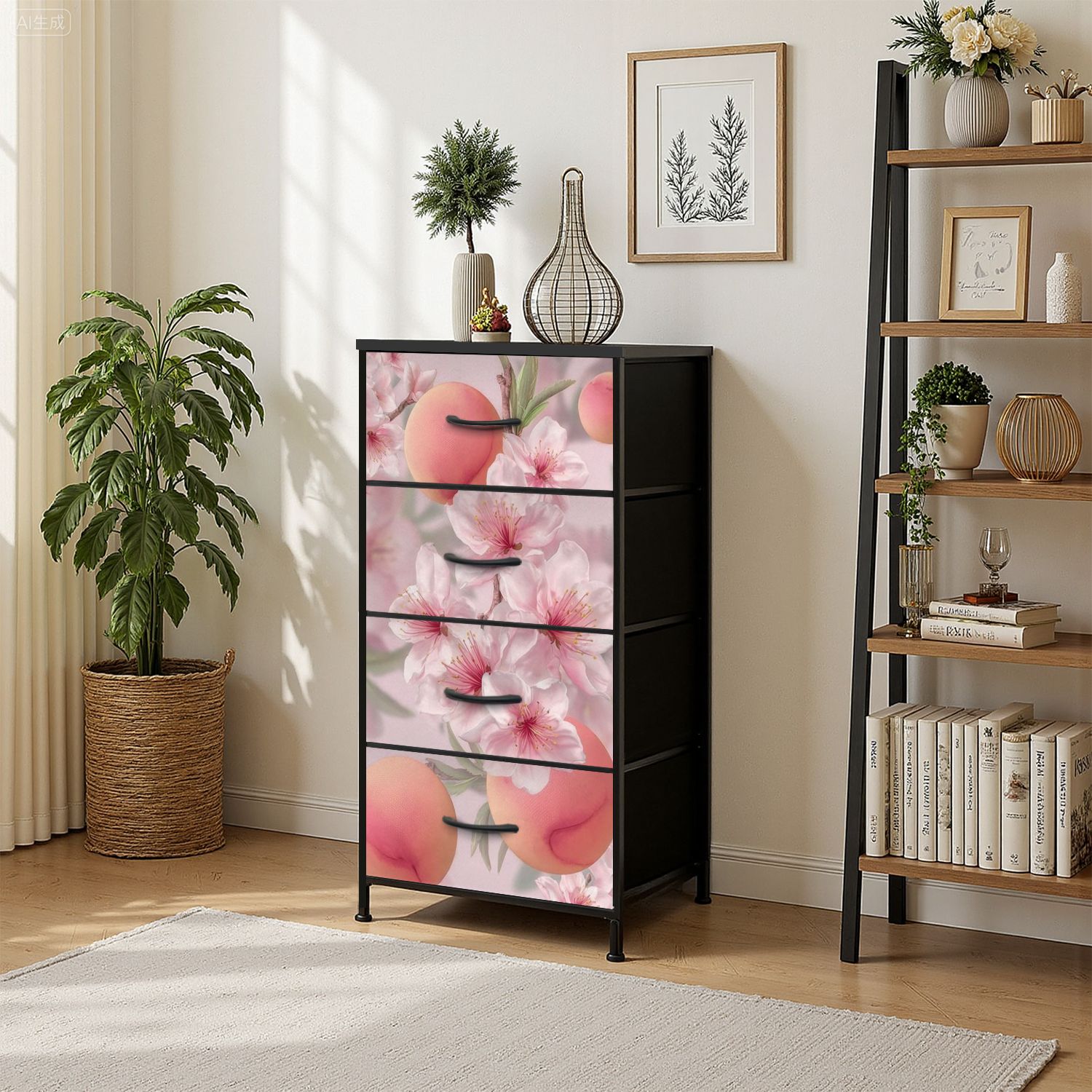 4 Drawer Vertical Storage Dresser Fruit pastel peaches Somei Yoshino ...