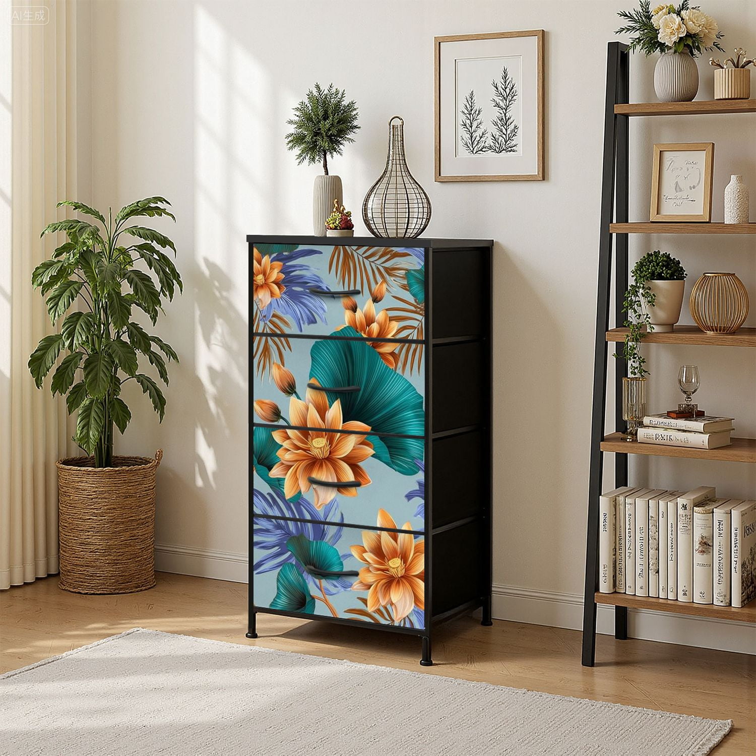 4 Drawer Vertical Storage Dresser tropical amazing stylish colors lotus ...