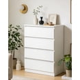 4 Drawer White Dresser for Bedroom, Wood Dresser with Deep Drawers ...