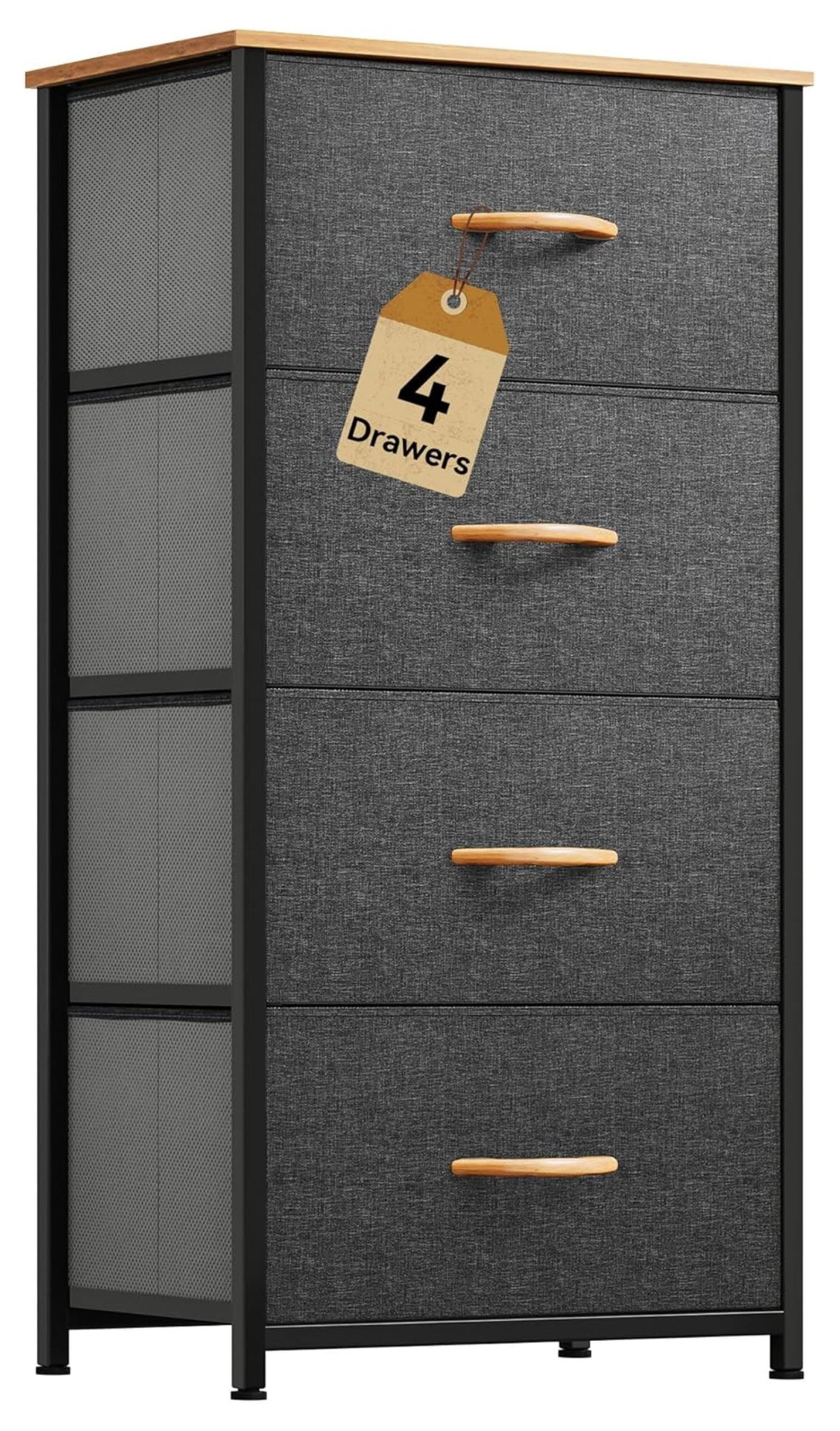 4 Drawers Dresser, Small Dresser for Bedroom, Fabric Storage Tower ...