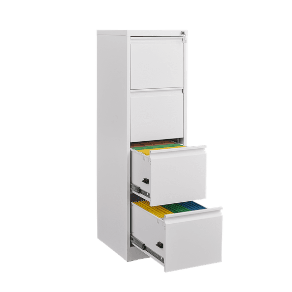 4 Drawers Home Office File Cabinet, Metal Vertical Filing Cabinet With ...