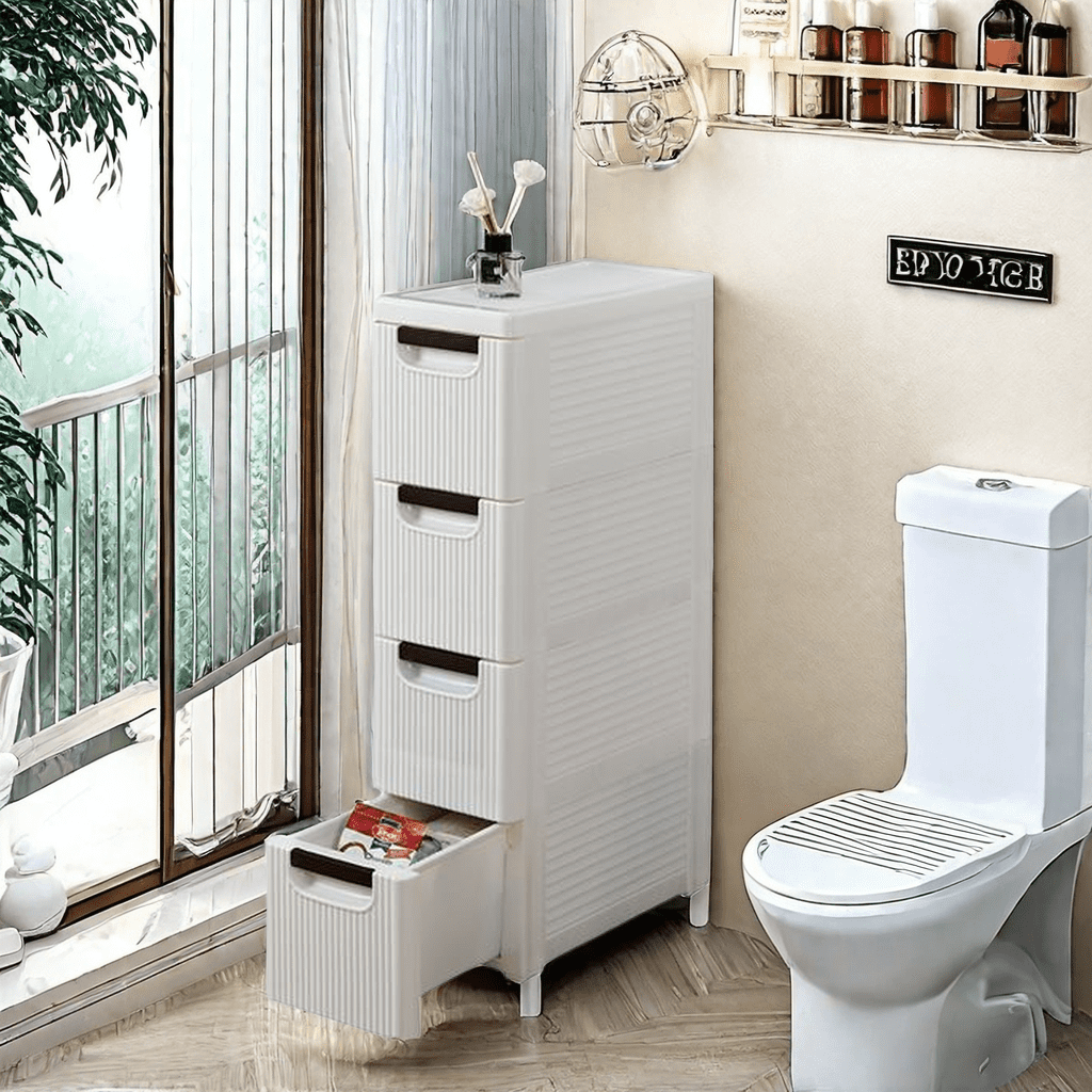 4 Drawers Large Storage Carts, Mobile Cabinet with Wheels, Rolling Cart ...